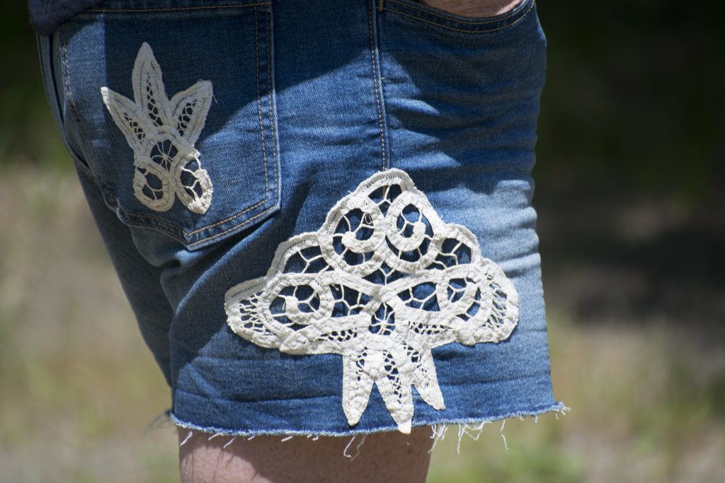 DIY: Jean Shorts with Lace Appliqué