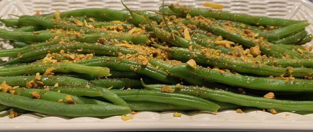 Green Beans with Lemon Sumac Dressing - Sea Salt and Sailor Stripes